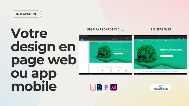 Je vais convertir ou intégrer votre maquette figma/xd/pdf/image/psd en ...