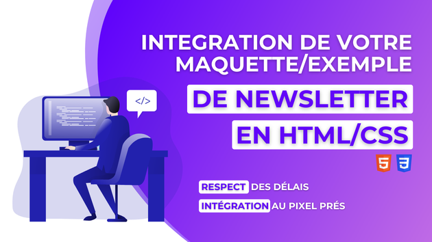 Je vais intégrer votre maquette/exemple de newsletter dédié a l'emailing en HTML/CSS par sofiane_dev