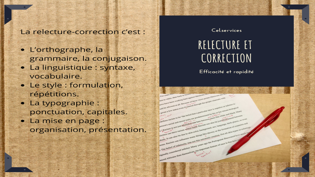 Je vais relire et corriger vos documents par CelineKM