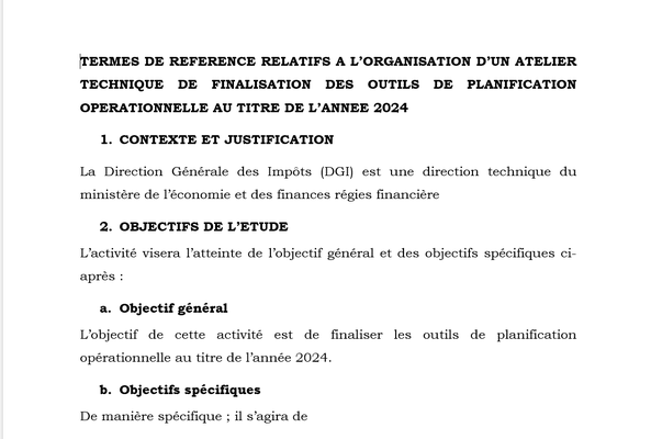 Je vais vous aider à rédiger les Termes de Références Tdr de votre ...