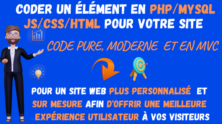 Je Vais Coder Développer Un élément Ou Script Html Css Js Php Mysql Pour Votre Site Web Par