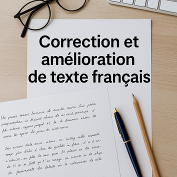 Je vais corriger et améliorer vos textes en français avec qualité ...