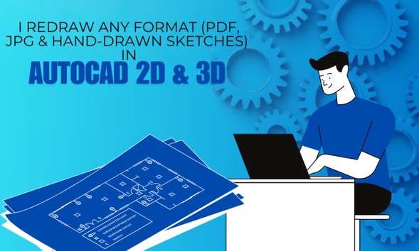 I will redraw hand drawn sketches, pdf or jpg in autocad 2d and 3d by ...
