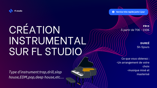 Je vais Crée votre instrument musical de toute genre de musique par ...