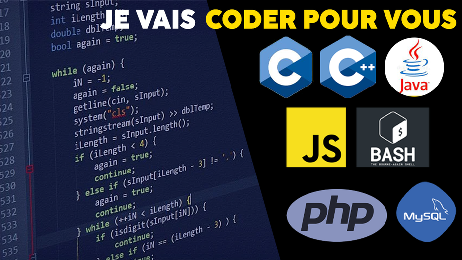 Je vais coder, corriger, expliquer votre code ou projet en C, Cpp, Java, JavaScript, PHP, SQL ou ...