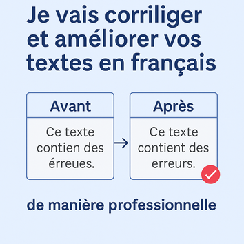 Je vais corriger et améliorer vos textes en français de manière ...