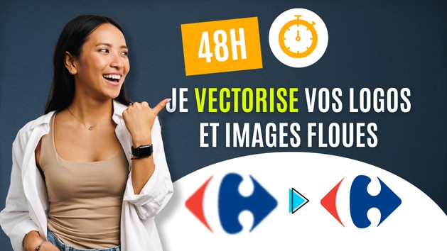 Je vais vectoriser vos logos, images ou dessins pixellisés en qualité pro et imprimable par Domi ...