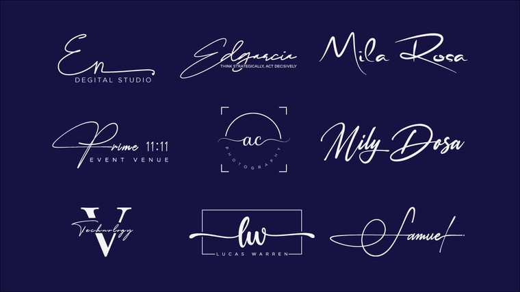 I will design luxury signature and handwritten business logo design by ...